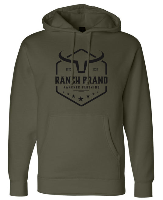 Ranch Brand | Hoodie Unisexe Lozange | Army & Noir – Ranch Brand Clothing